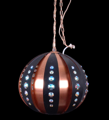 CEILING LAMP, copper, prisms, Werner Schou for Coronell Electro A/S ...