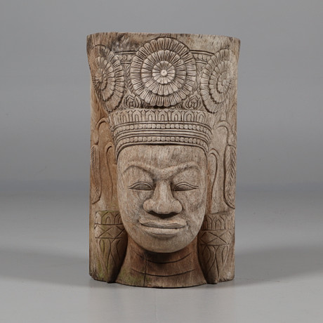 SKULPTUR, "Buddha", trä, Sydostasien. Konst - Skulptur - Auctionet