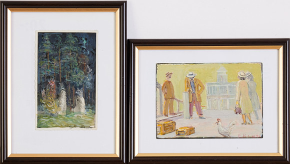 EDUARD KUTSAR (ESTLAND 1902-1970). Varied motifs, 2 pcs, oil, signed E ...