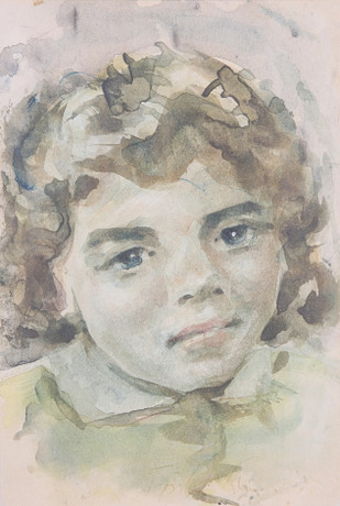 TORSTEN LIDMAN. Akvarell, porträtt, signerad. Konst - Måleri - Auctionet