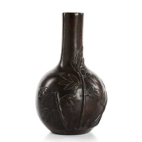 A CHINESE BRONZE 'BAMBOO' BALUSTER VASE, TIANQIUPING. Asiatika - Auctionet