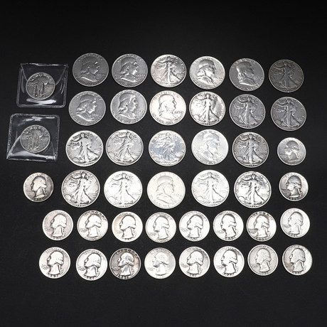 A COLLECTION OF UNITED STATES OF AMERICA HALF DOLLARS AND OTHER ...