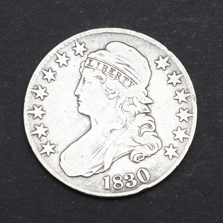 A UNITED STATES OF AMERICA HALF DOLLAR, 1830. Coins, Medals & Stamps ...