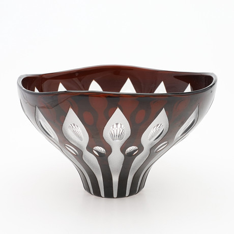 ERNST GORDON. BOWL, COVER, BRUSH 1953-54. Glass - Art glass - Auctionet