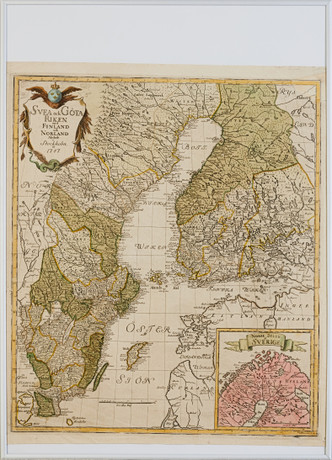 KARTA SVERIGE MARELIUS, Charta öfver Svea och Göta Riken med Finland ...