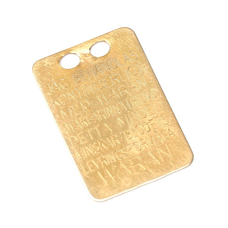 HÄNGE, av modell id-bricka, guld 18k. Svenska Emaljarbeten AB ...