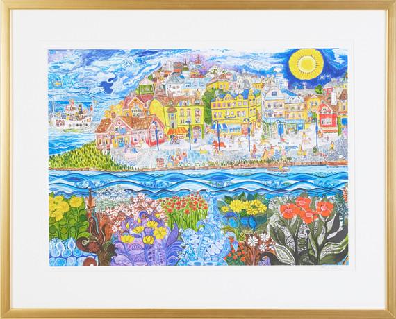 BENGT ELDE. Vaxholm motif, color lithography, signed and numbered 30/ ...