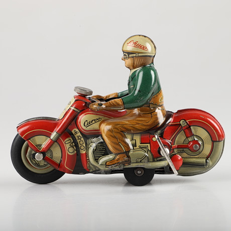 TOY MOTORCYCLE, "Curvo 1000", mechanical, lithographed sheet metal ...