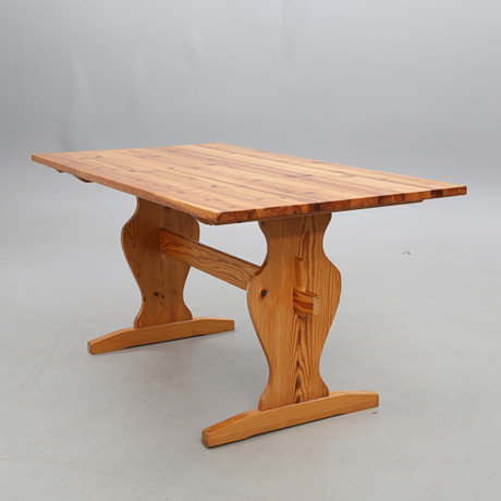 MATBORD, Furu, bockbord, 1900-talets andra hälft. Möbler - Bord - Auctionet