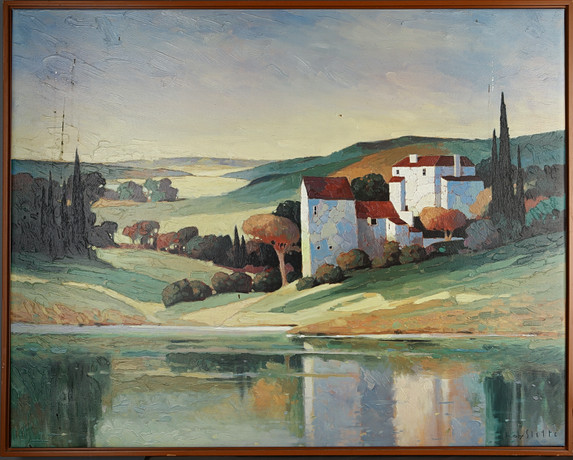 IKEA, mixed media on canvas, "Hallaryd", bears signature Lay Slette ...