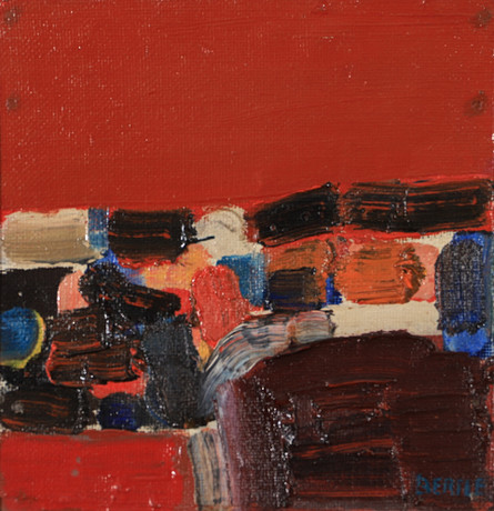 LARS BERTLE. "Red evening", oil on Board, signed Bertle. Art ...