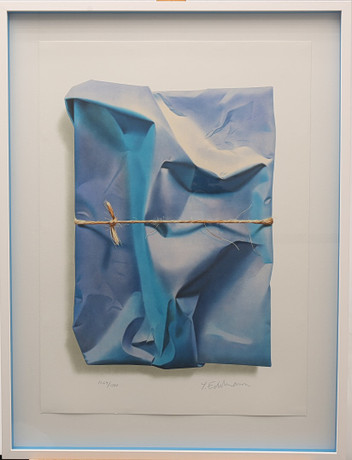 YRJÖ EDELMANN. Färglitografi, "Stringed blue ocean" numrerad 1264 /1500 ...