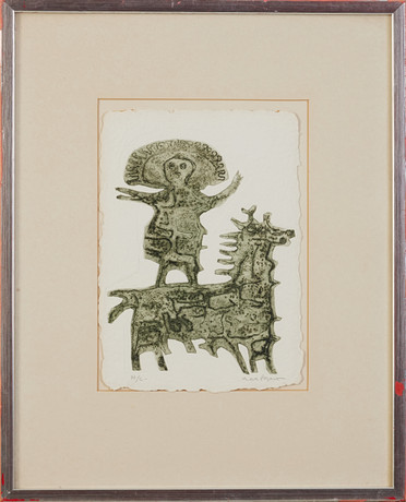 MAX PAPART (1911-1994). Figure scene, signed Max Papart, HC, color ...