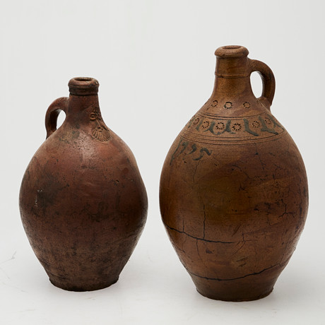 Two jugs in the style of Bartmann jugs, ceramic (2). Ceramics ...