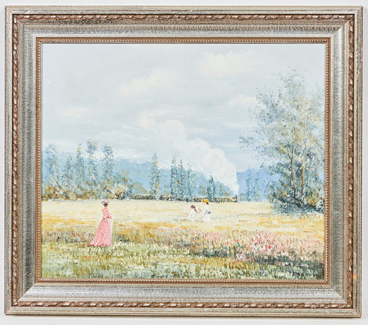 XAVIER RABOUS. Pintura, prado de flores, siglo XX. Arte - Pintura ...