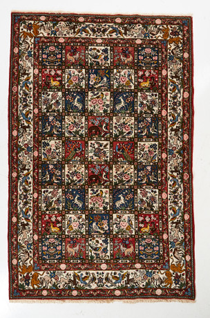ORIENTAL CARPET, Bakhtiari, garden pattern with decoration of animals ...