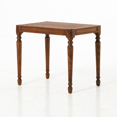 NORDISKA KOMPANIET, "Harding", stool, 1922, birch, rattan seat, label ...