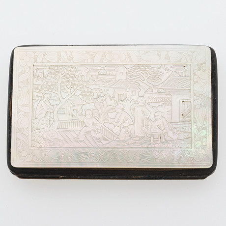 PURSE, silver-plated brass & mother-of-pearl, France, first half of the ...