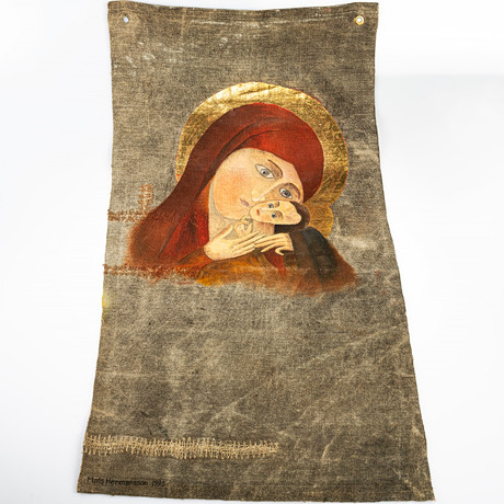 MATS HERMANSSON, Presenningsikon, signerad och daterad -95. Konst ...