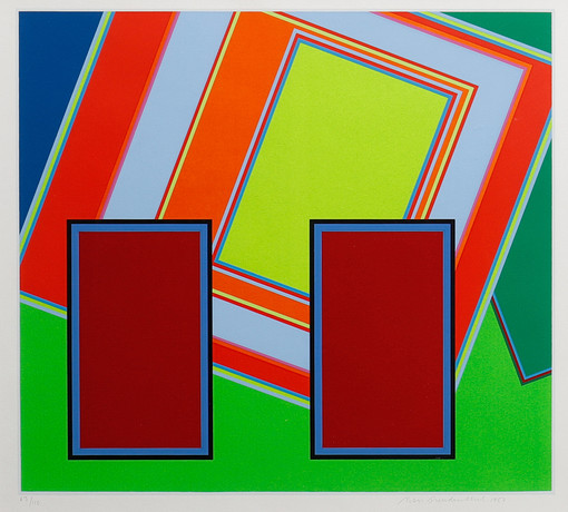 PETER FREUDENTHAL. FÄRGLITOGRAFI, GEOMETRISK KOMPOSITION. Konst ...