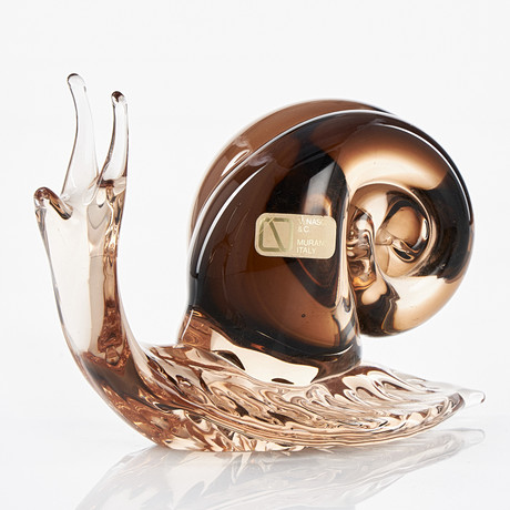 MURANO, Vincenzo Nason, glasskulptur i form av snigel. Glas - Konstglas ...