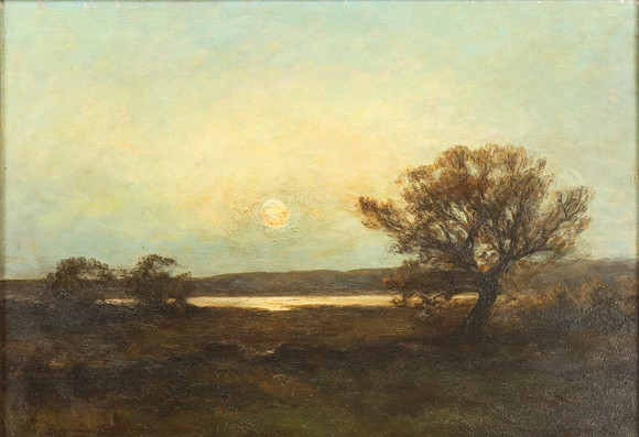 SEVERIN NILSSON. Landskap med sol, olja på träpannå. Konst - Måleri ...