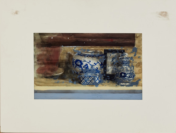 YNGVE BROTHÉN (FÖDD 1955). "The window sill", mixed media, signed ...