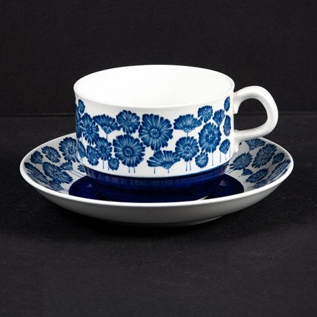 CHRISTINA CAMPBELL. För RÖRSTRAND. Tekopp och fat "Karolina". Keramik ...