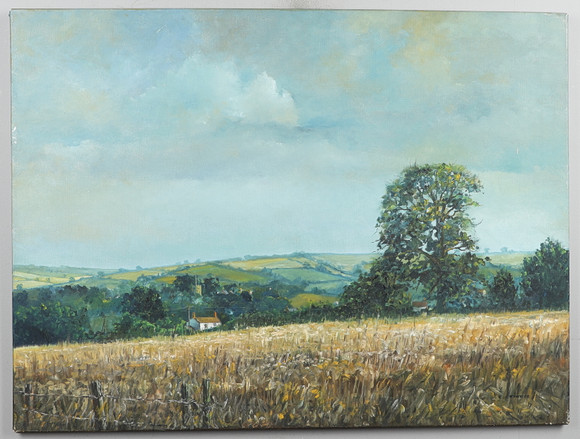 TED DYER (B.1940). CORNFIELD ON A SUMMER DAY. Art - Paintings - Auctionet