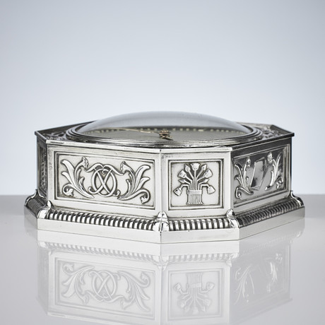 ATELIER BORGILA. A Swedish 20th century sterling silver table clock ...