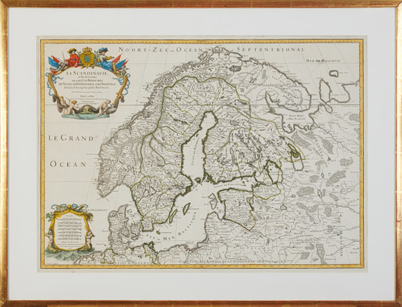 LARGE MAP OF SCANDINAVIA. JAILLOT, H., - SANSON, (N.). La Scandinavie ...