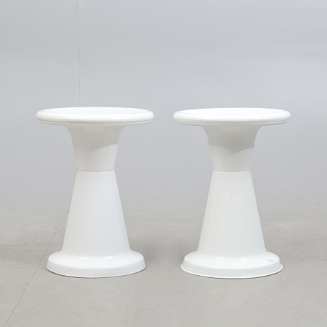 PER OLSON. Stools, a pair, Pero plastic, Marked Pat. Pen. Pat. SAP ...
