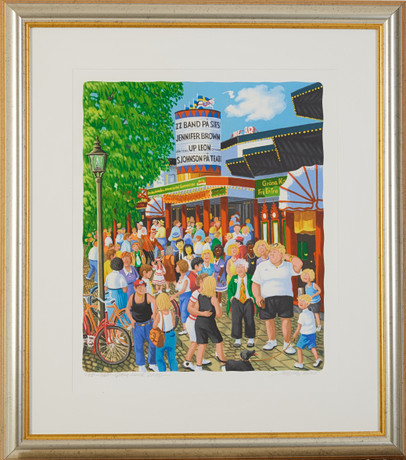 BERT-HÅGE HÄVERÖ. Gröna Lund, color lithograph, 248/360, signed, dated ...