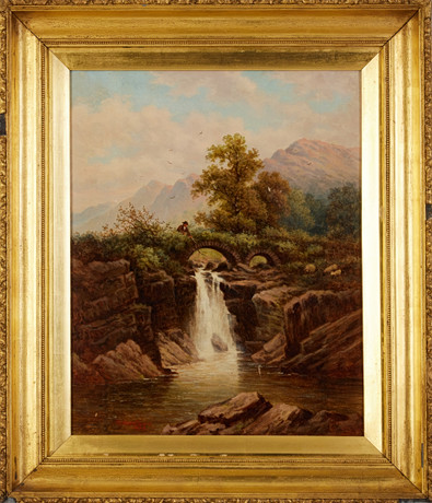 DANIEL H. WINDER (1870s-1920s), Highland landscape with waterfall and ...