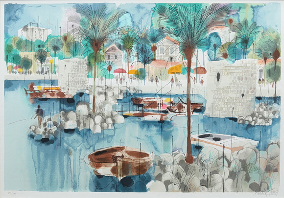 SHMUEL KATZ, (ISRAEL, 1926 - 2010). Tiberias, lithograph no. 273/295 ...