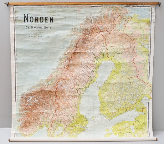 SCHOOL MAP, "Norden 1906", Dr. Magnus Roth. Books, Maps & Manuscripts ...