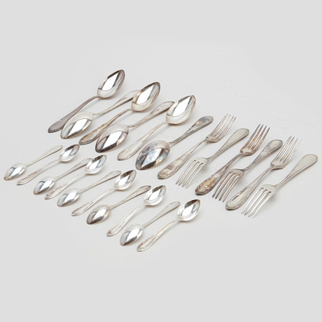 CUTLERY PARTS, 22 pieces, silver, "Castle Baroque", CGH, mid-20th ...