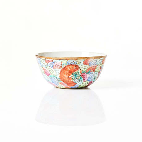 SMALL BOWL, porcelain, China, 20th century, decoration of fo dogs in ...