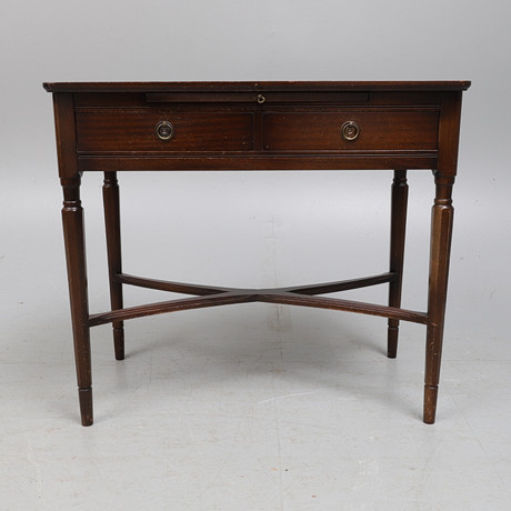 A REPRODUCTION REGENCY STYLE MAHOGANY WRITING TABLE. Furniture - Tables ...