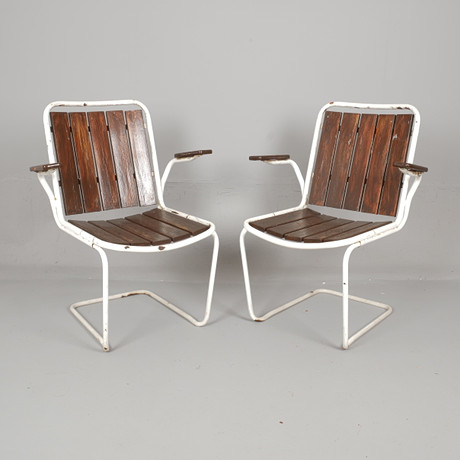 GARDEN ARMCHAIRS, a pair. 20th century. Furniture - Garden - Auctionet