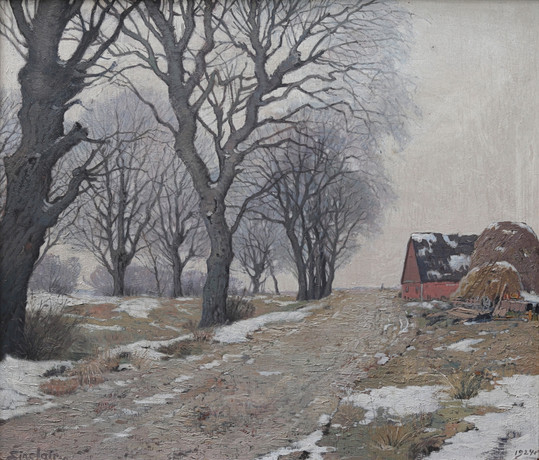 FOLKE SINCLAIR (1877-1956). "Spring Winter", öljy liimatulle kankaalle ...