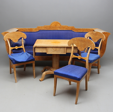 SALON GROUP, 5 parts, Karl Johan style, 20th century. Furniture - Sofas ...