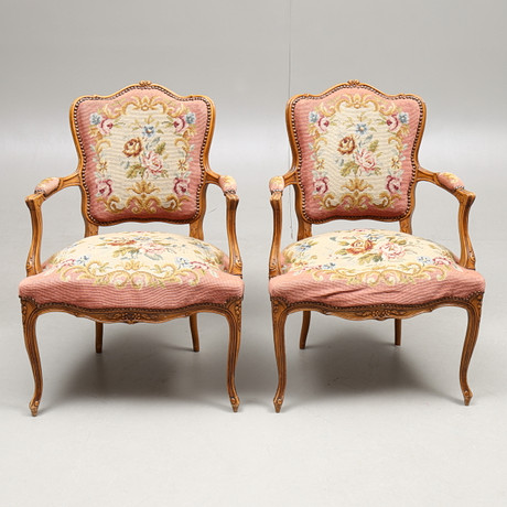 SILLAS DE BRAZO, 1 par, estilo rococó, década de 1900. Muebles - Sillas ...