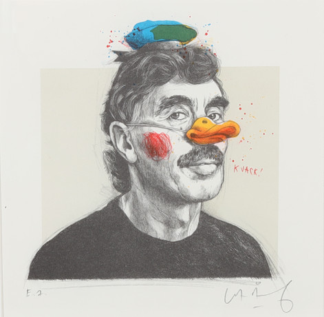 LASSE ÅBERG. "Kvack", färglitografi. Konst - Grafik - Auctionet