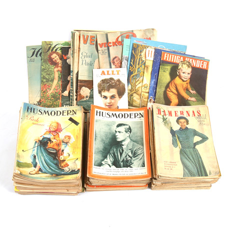 DAMTIDNINGAR, Damernas Värld, Husmoder, Veckorevyn mfl. 1950-tal ...