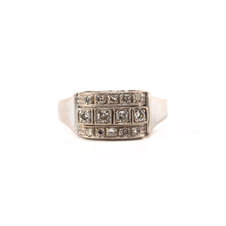 RING, 18K vitguld med briljantslipade- och åttkantslipade diamanter ...