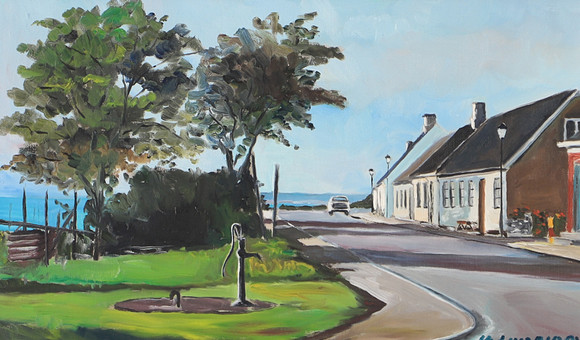 HJALMAR LINDBLOM. The brush houses, oil on canvas, signed Hj. Lindblom ...