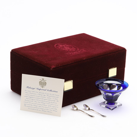 SALT DISH, with 2 spoons, Fabergé Imperial Collection. Glass - Art ...