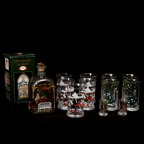 HOLMEGAARD. Julglas och karaffer, 13 delar. Glas - Serviser - Auctionet