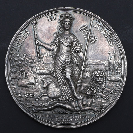 FREDEN I BREDA, 1667. CHRISTOPHER ADOLFSZOON, SILVERMEDALJ. Mynt ...